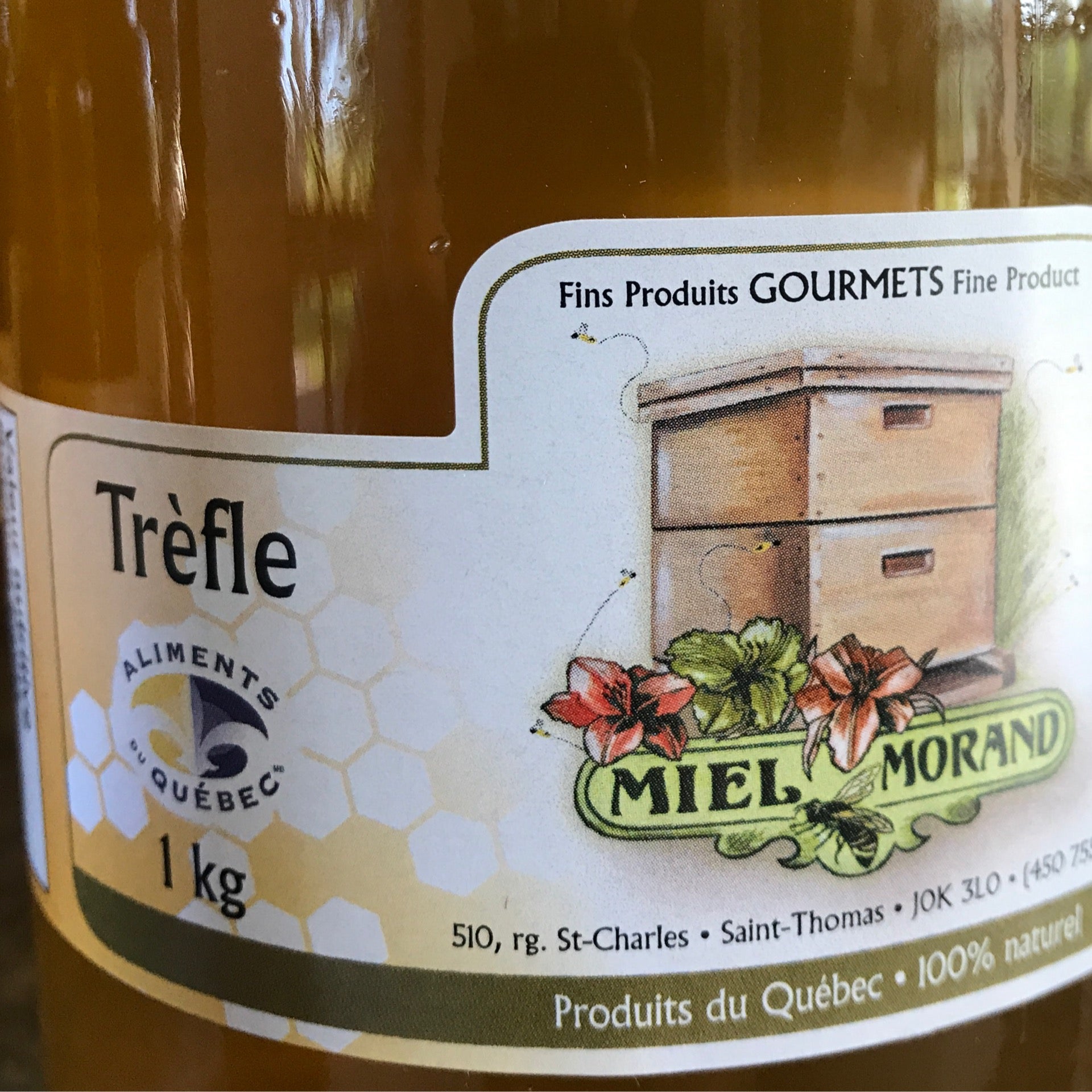 Miel Trèfle Liquide 1 Kg | Au jardin des noix